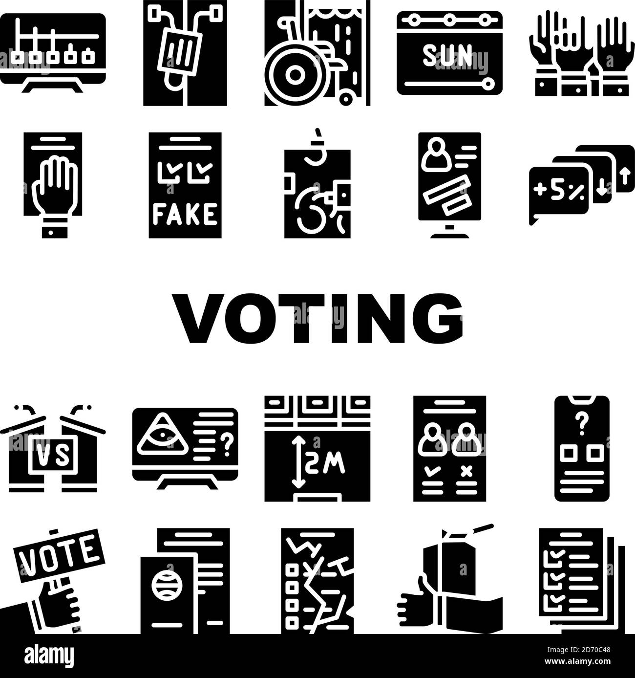 Voting And Elections Collection Icons Set Vector Stock Vector Image ...