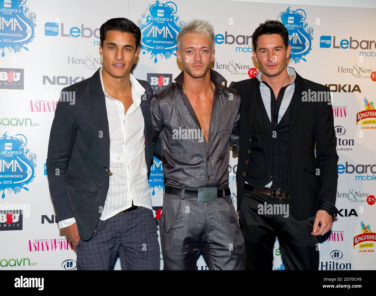 Staz Nair, Scott Ritchie and Luke White of Times Red attending the 2012 ...