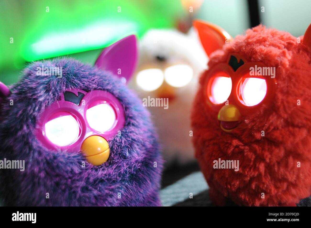 Furby toys on display at Dream Toys, an exhibition of the year's top ...