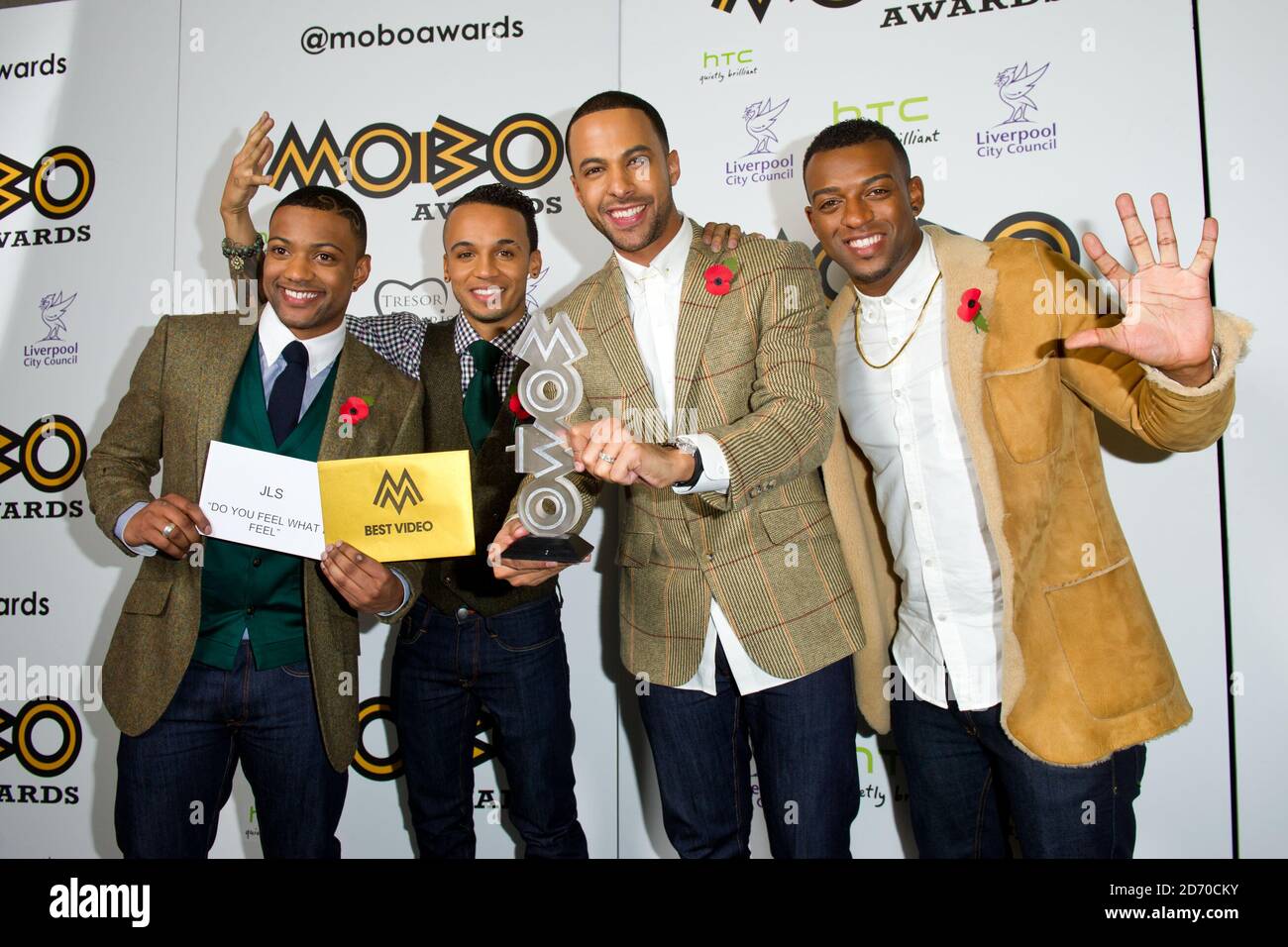 Best video winners JLS pictured in the press room backstage at the 2012 ...