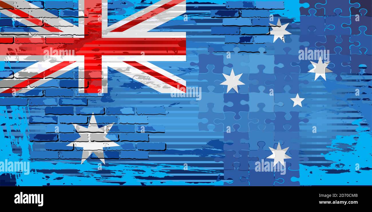 Grunge Abstract flag of the Australia - Illustration, Shiny mosaic ...