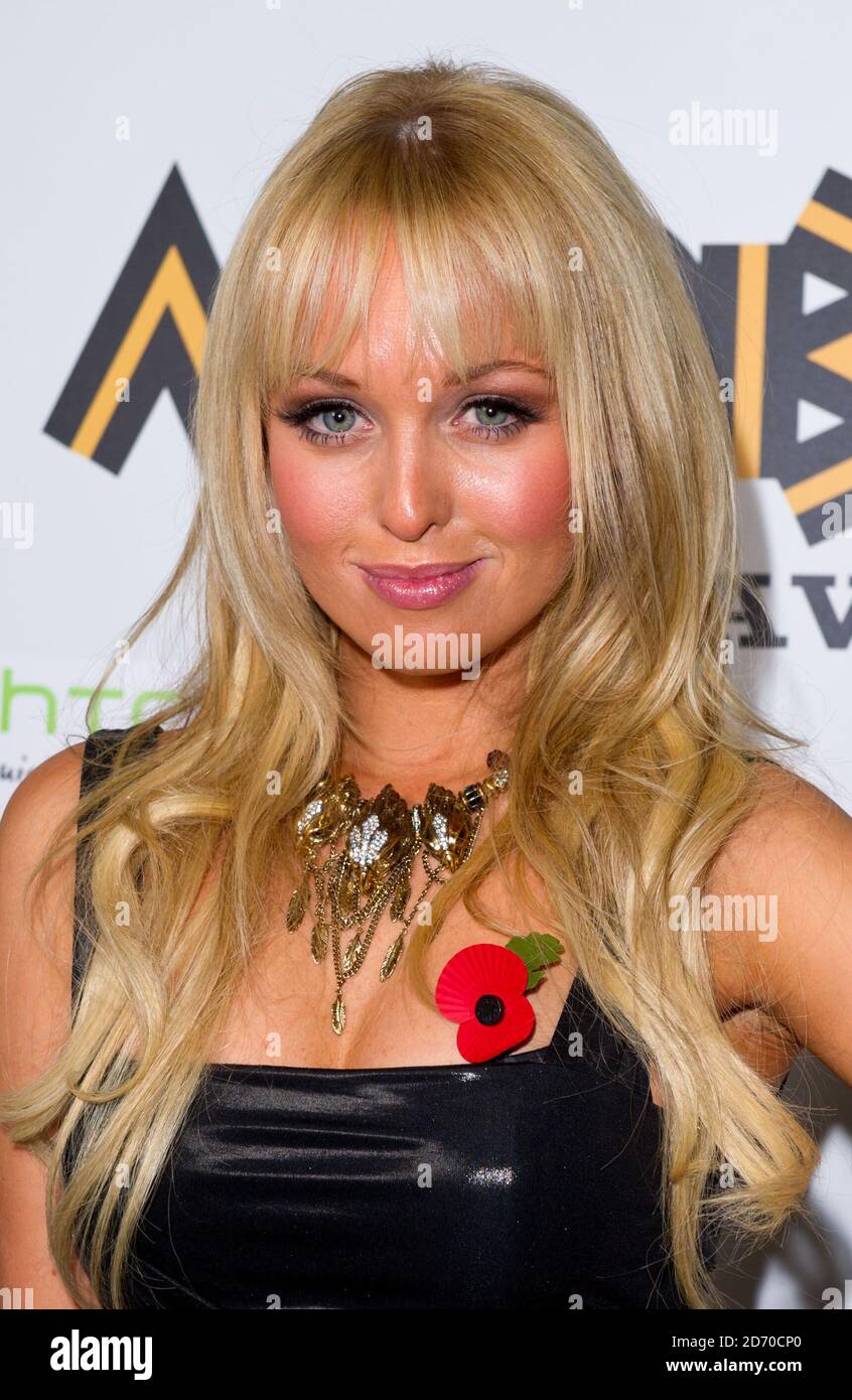 Jorgie Porter pictured in the press room backstage at the 2012 MOBO ...
