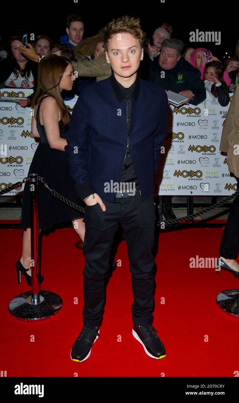 Connor Maynard arriving at the 2012 MOBO Awards, at the Echo Arena in ...