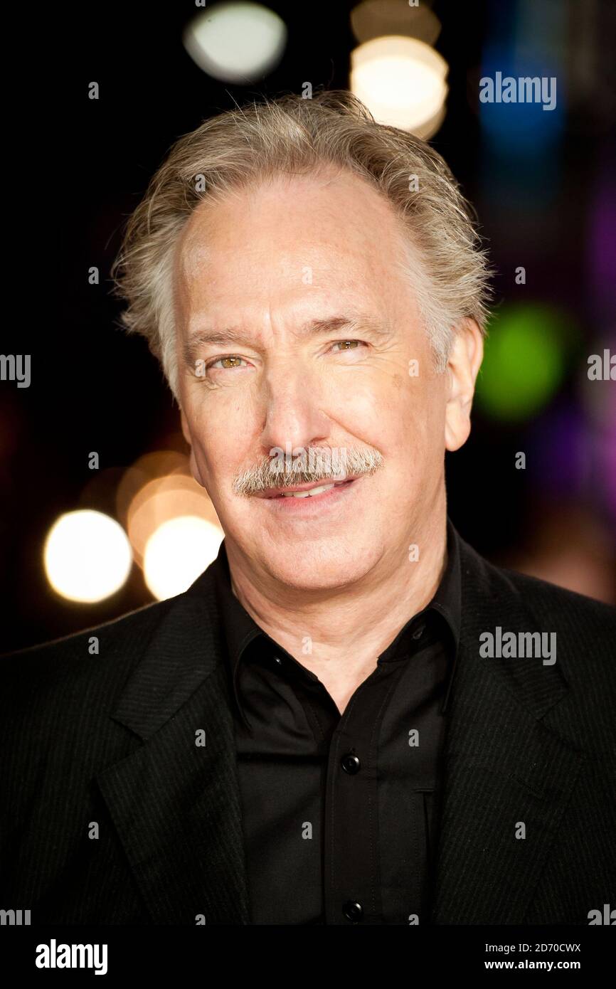 Alan Rickman attending the premiere of Gambit, at the Empire cinema in ...