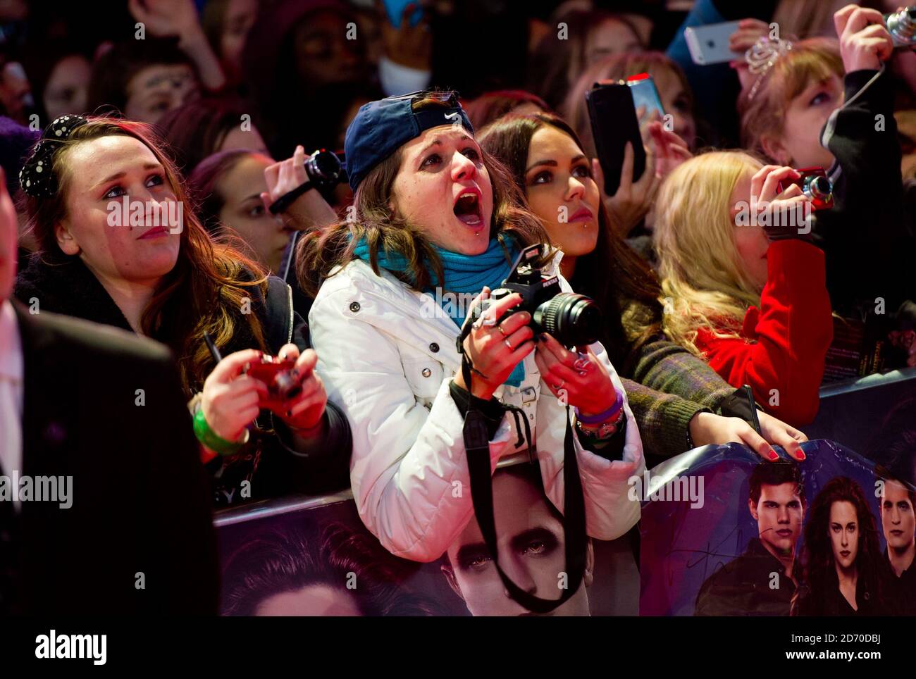 The crowd at the Twilight Saga - Breaking Dawn Part II premiere, in ...