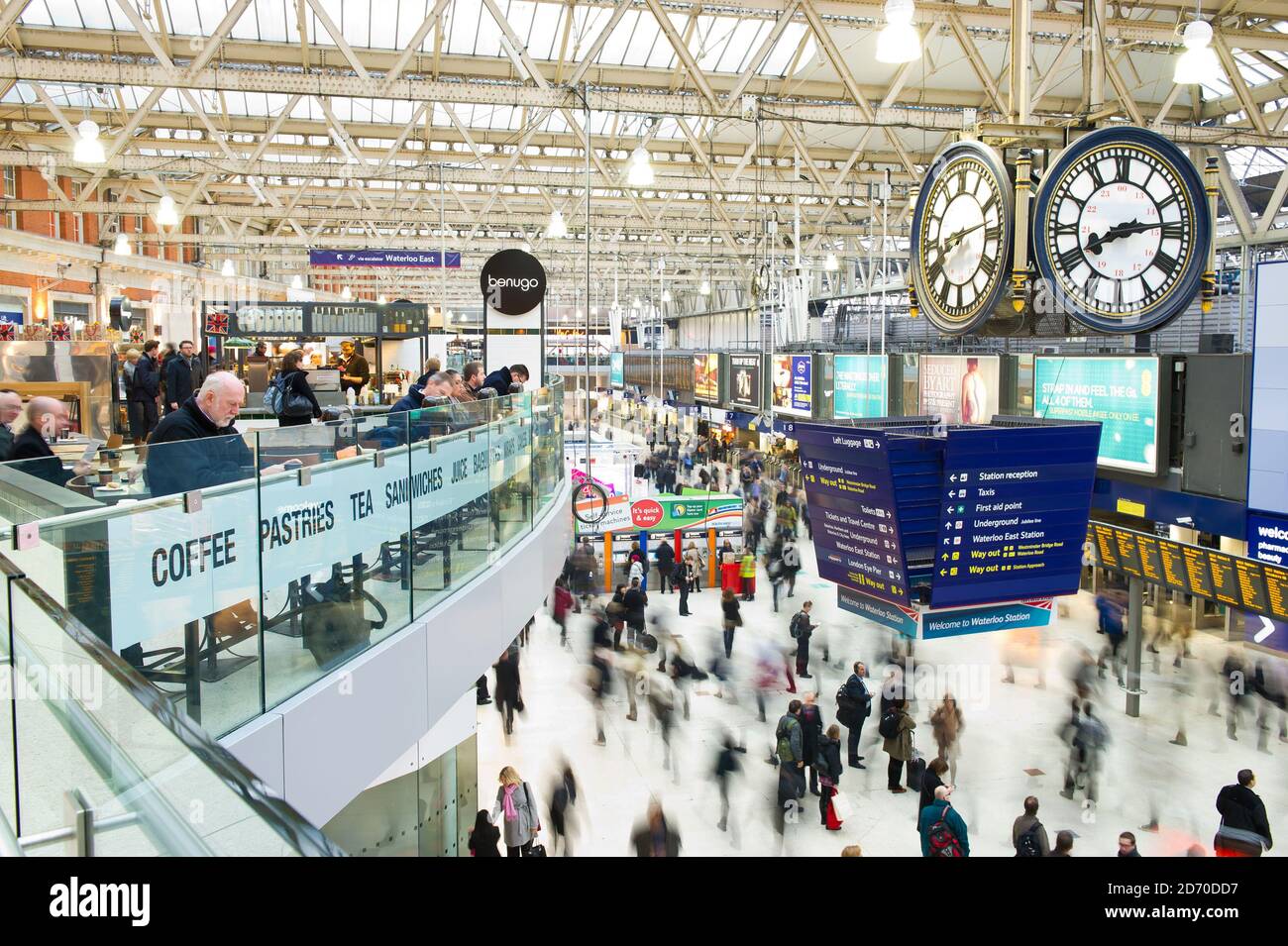 General views of the new retail balcony at Waterloo Station, London ...