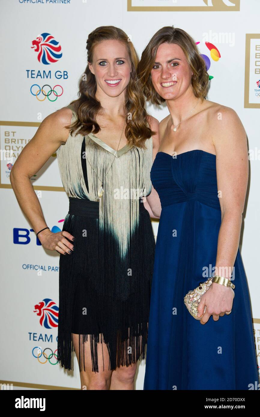 Helen Glover and Heather Stanning attending the British Olympic Ball ...