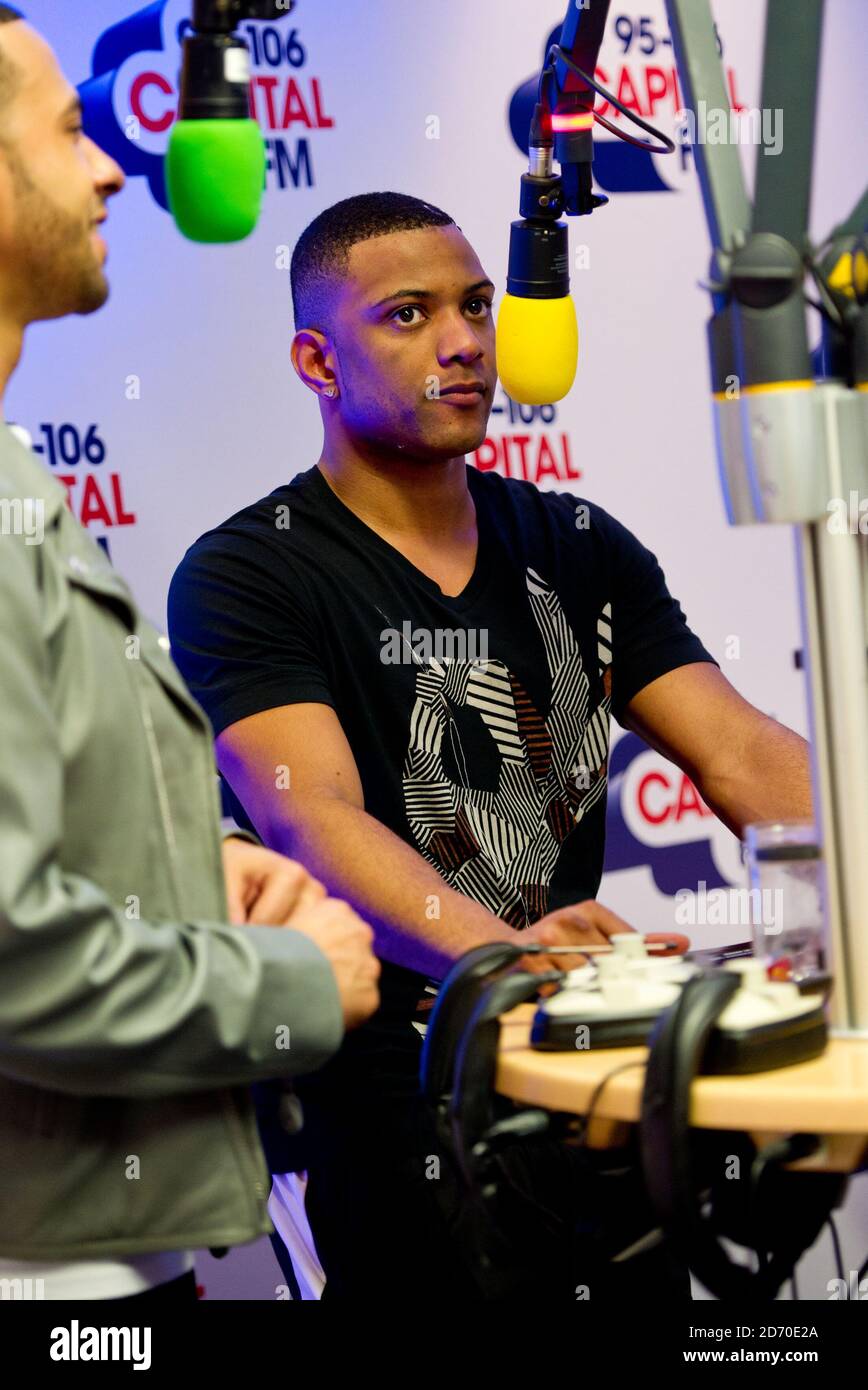 JB Gill of JLS is interviewed backstage at Capital FM's Jingle Bell ...
