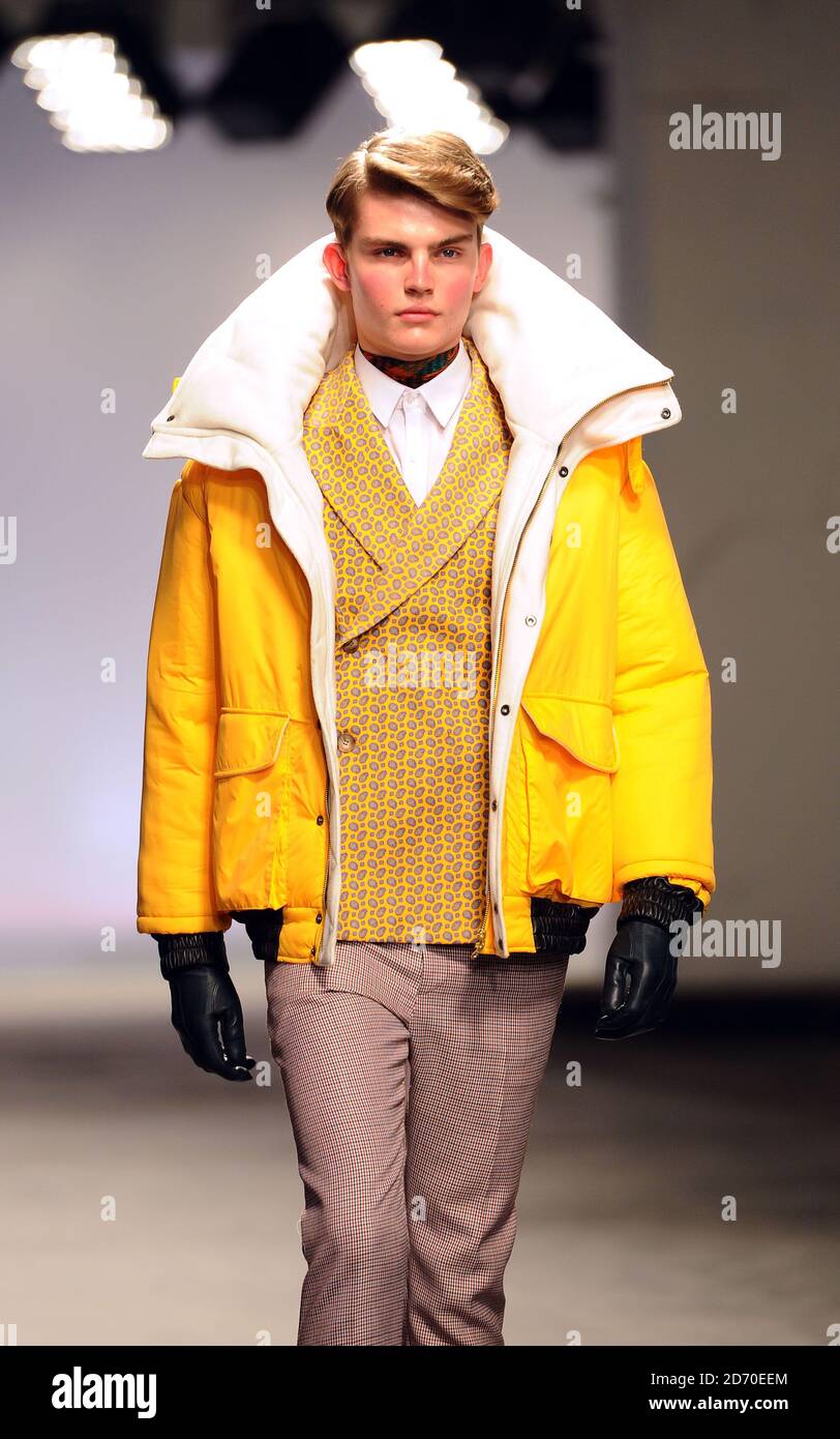 Models on the catwalk at the MAN fashion show, held as part of London ...