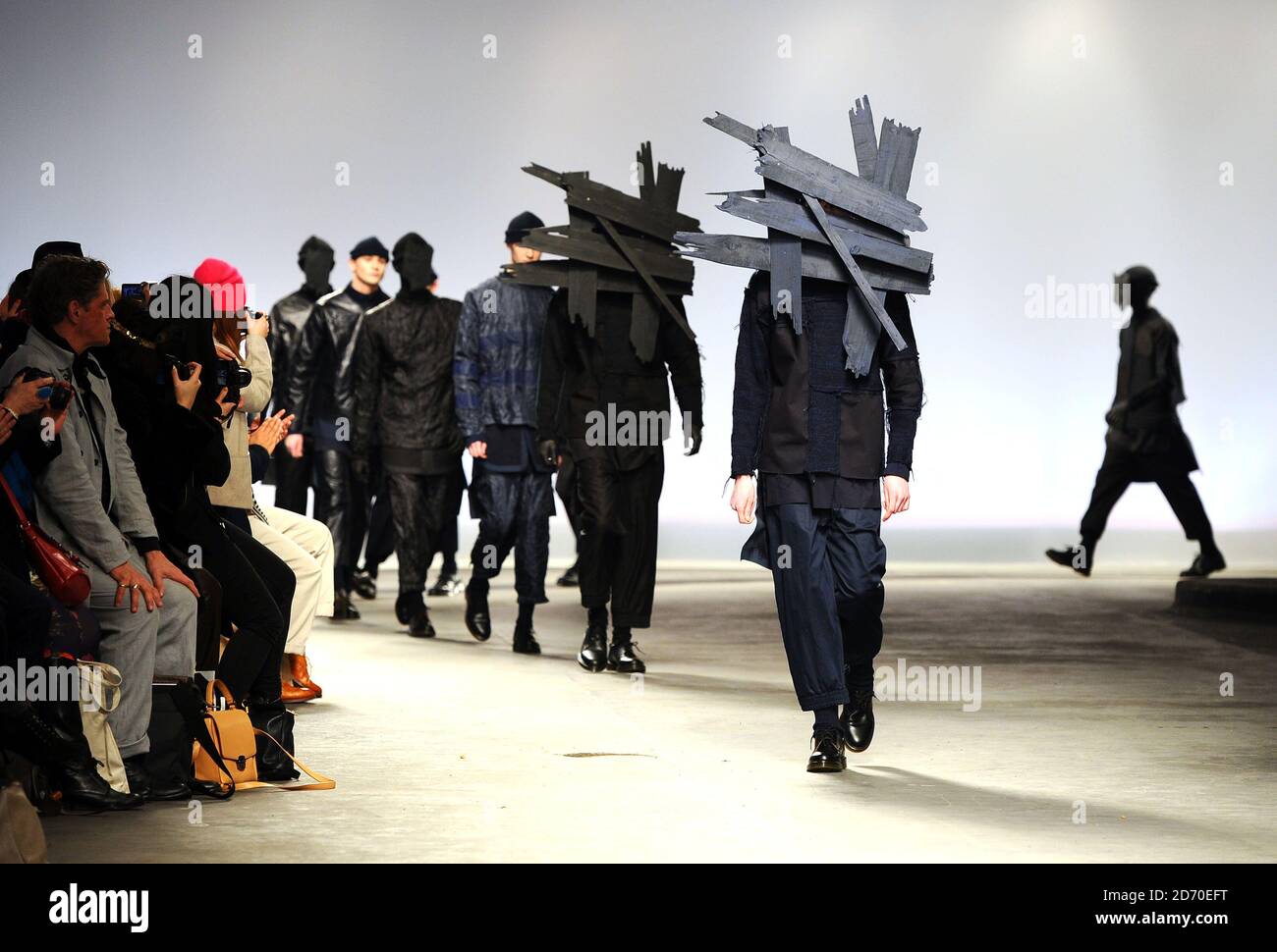 Models on the catwalk at the MAN fashion show, held as part of London ...