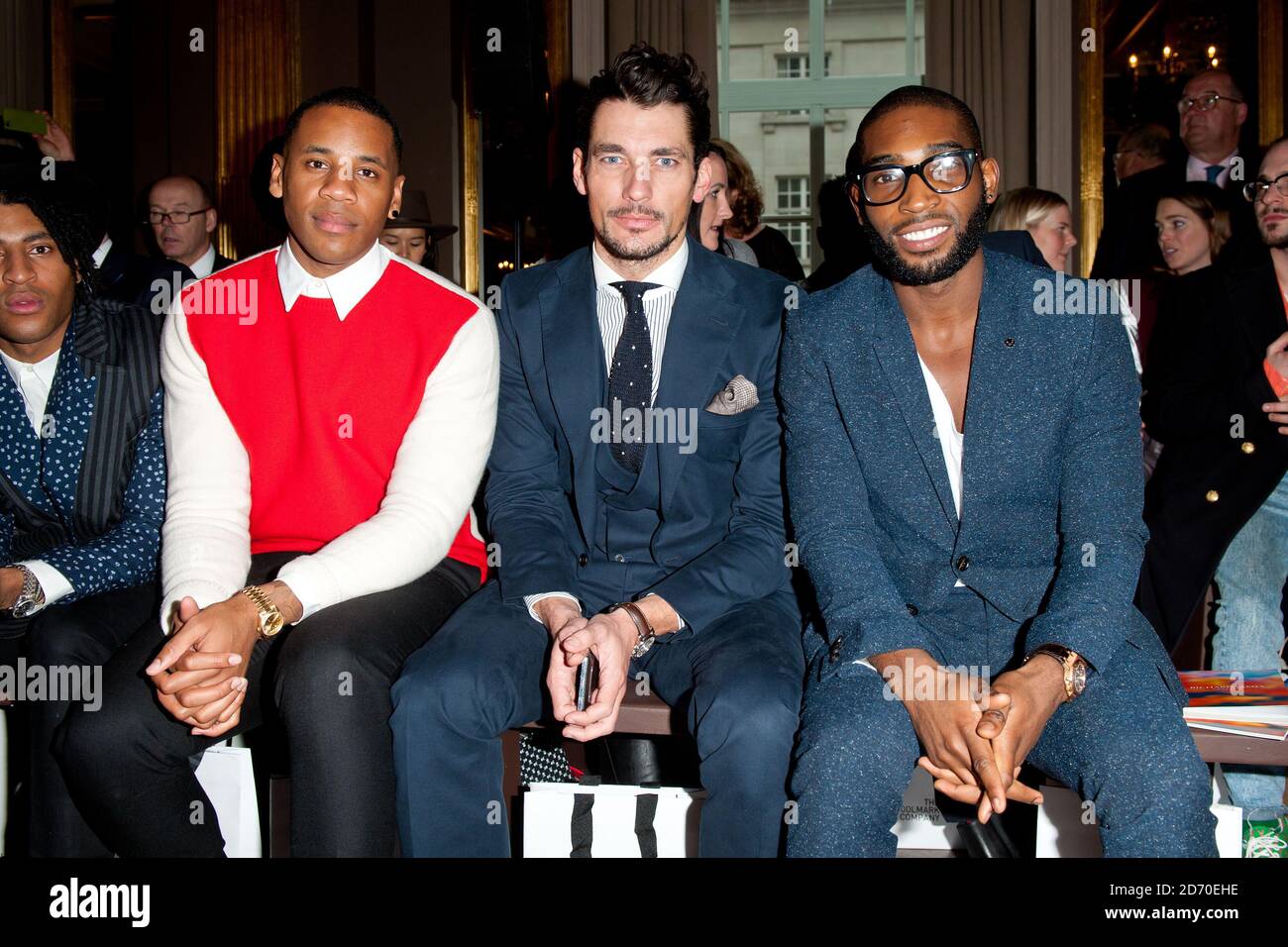 Reggie Yates, David Gandy and Tinie Tempah on the front row at the ...