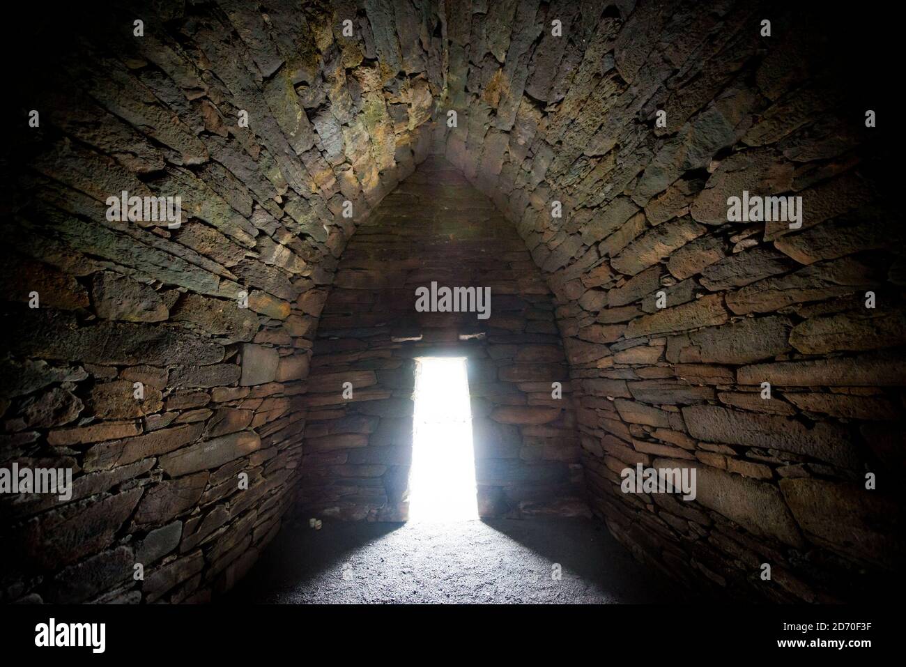 The interior of the Gallus Oratory, a 6th century dry stone church, on ...