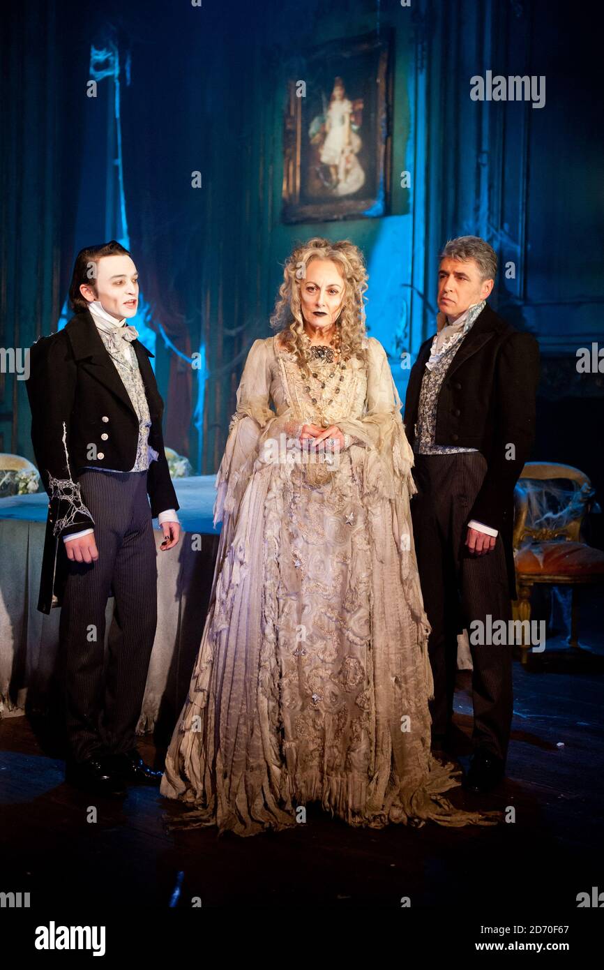 Paula Wilcox playing Miss Havisham, with Paul Nevison and Taylor Jay ...