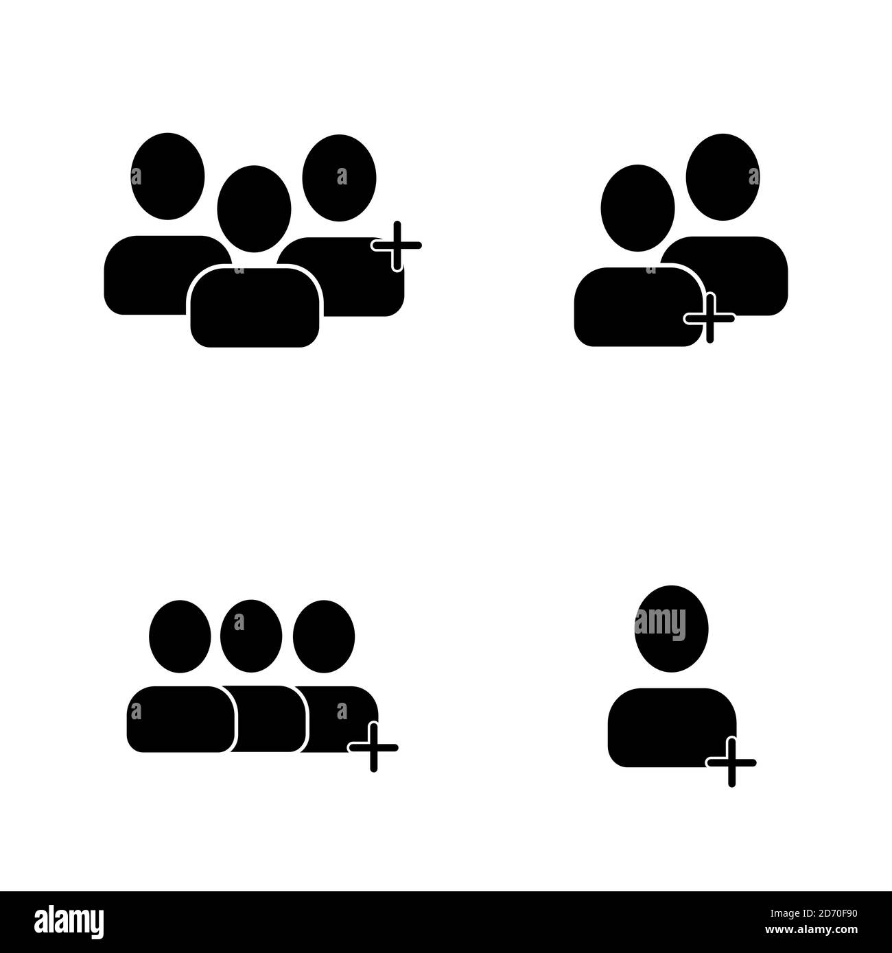 Add user, friend. Set icons on white background Stock Vector Image ...