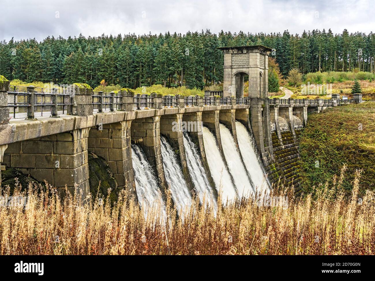 Alwen Resevoir Damn on Denbigh Moors (Mynydd Hiraethog) overflowing ...