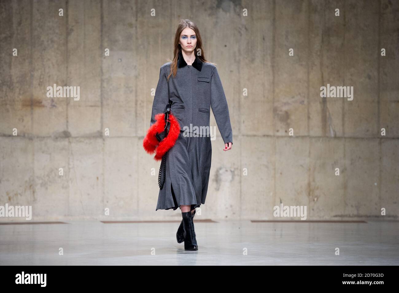 A model wears a design by Top Shop Unique, during the autumn/ winter ...
