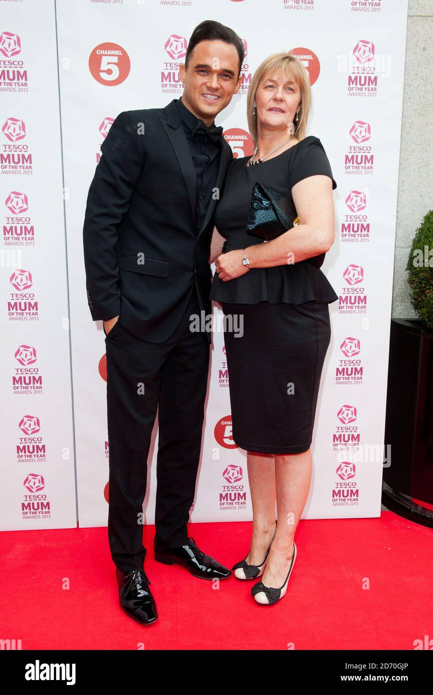 Gareth Gates and his mother arriving at the Tesco Mum of the Year ...