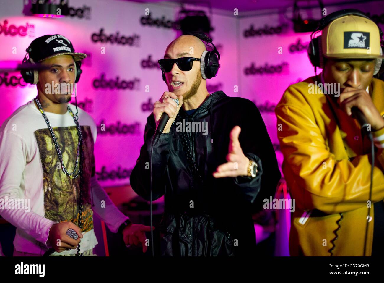 So Solid Crew members Harvey, Kaish and Megaman pictured during a live ...