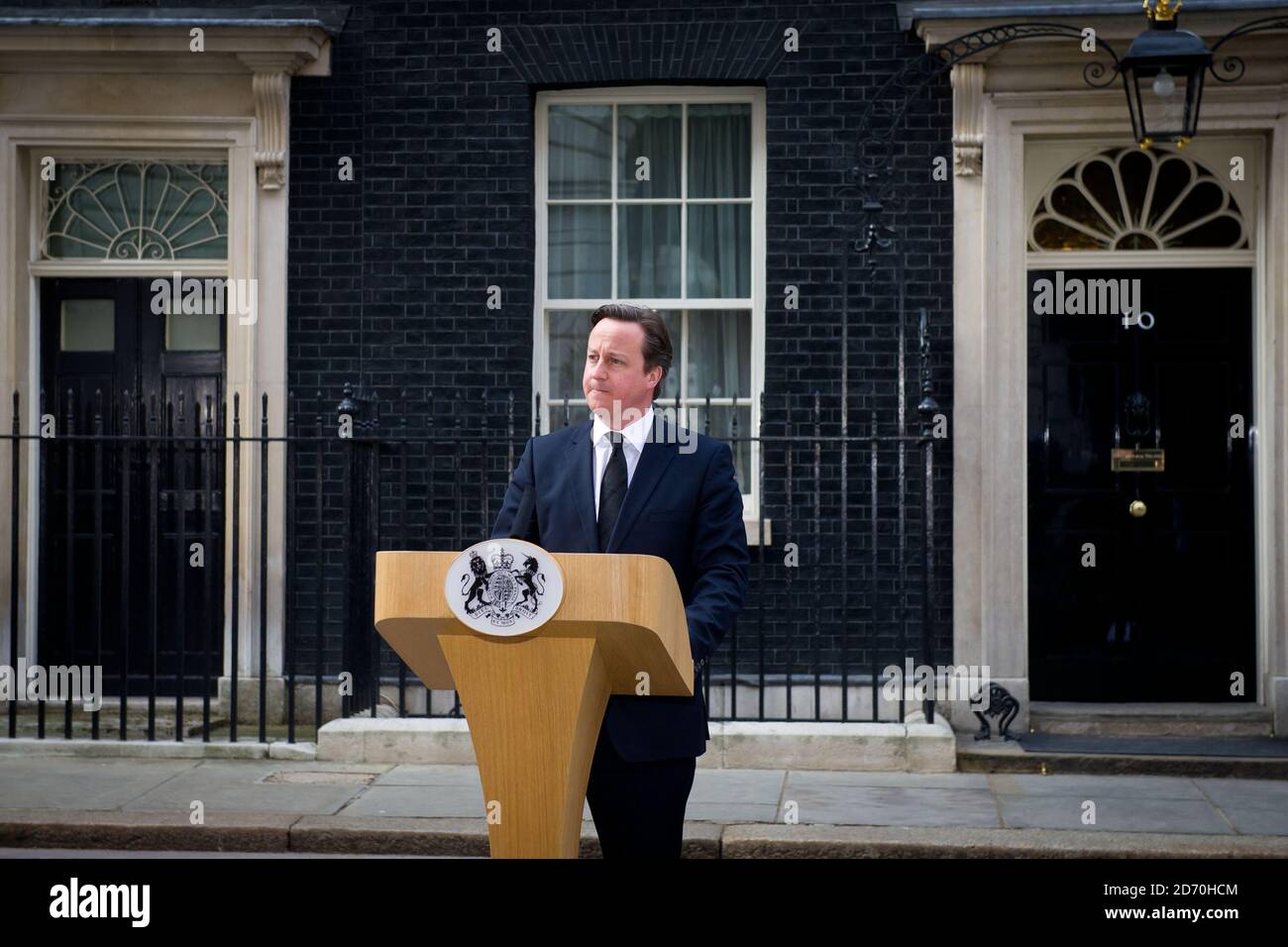 Prime Minister David Cameron makes a statement outside 10 Downing ...