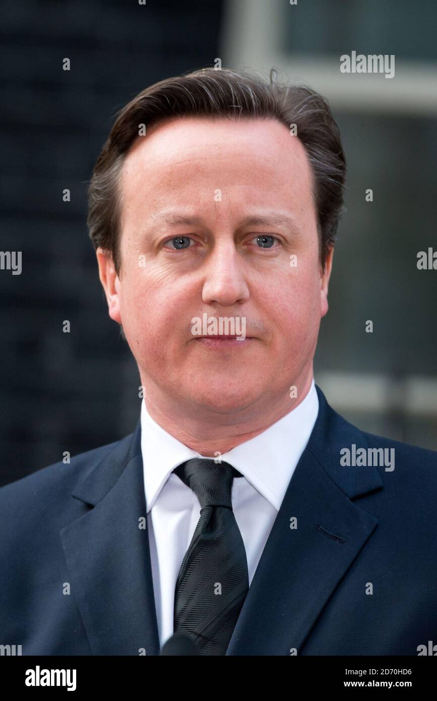 Prime Minister David Cameron makes a statement outside 10 Downing ...