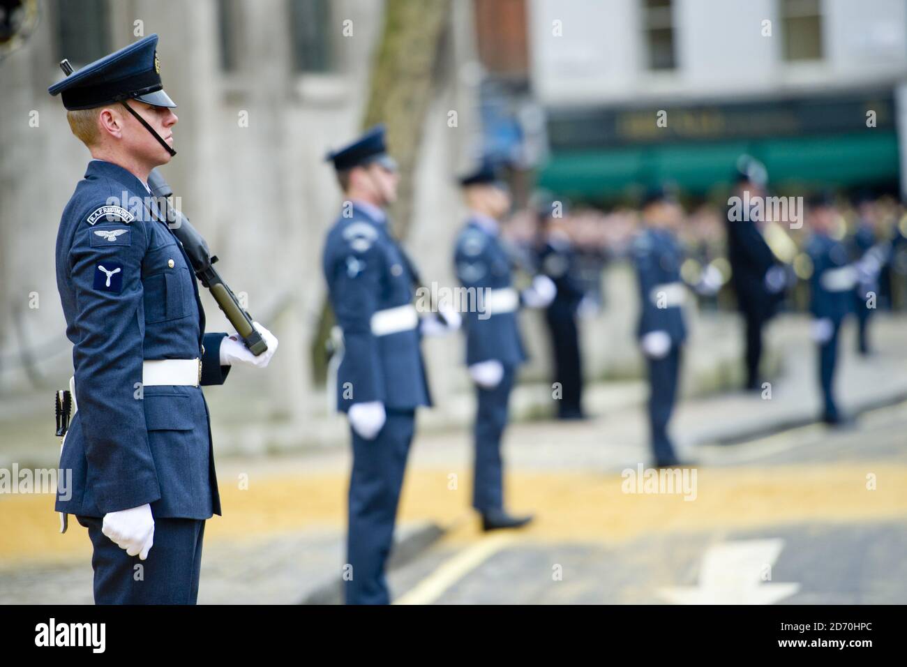 Members of the RAF stand guard at St Clement Dane's Church, during the ...