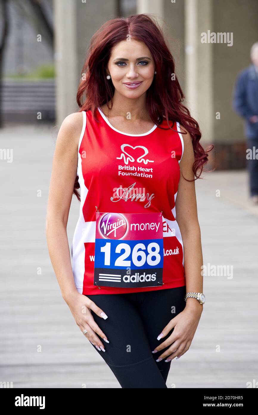Amy Childs pictured at a photocall for the London Marathon, at the ...