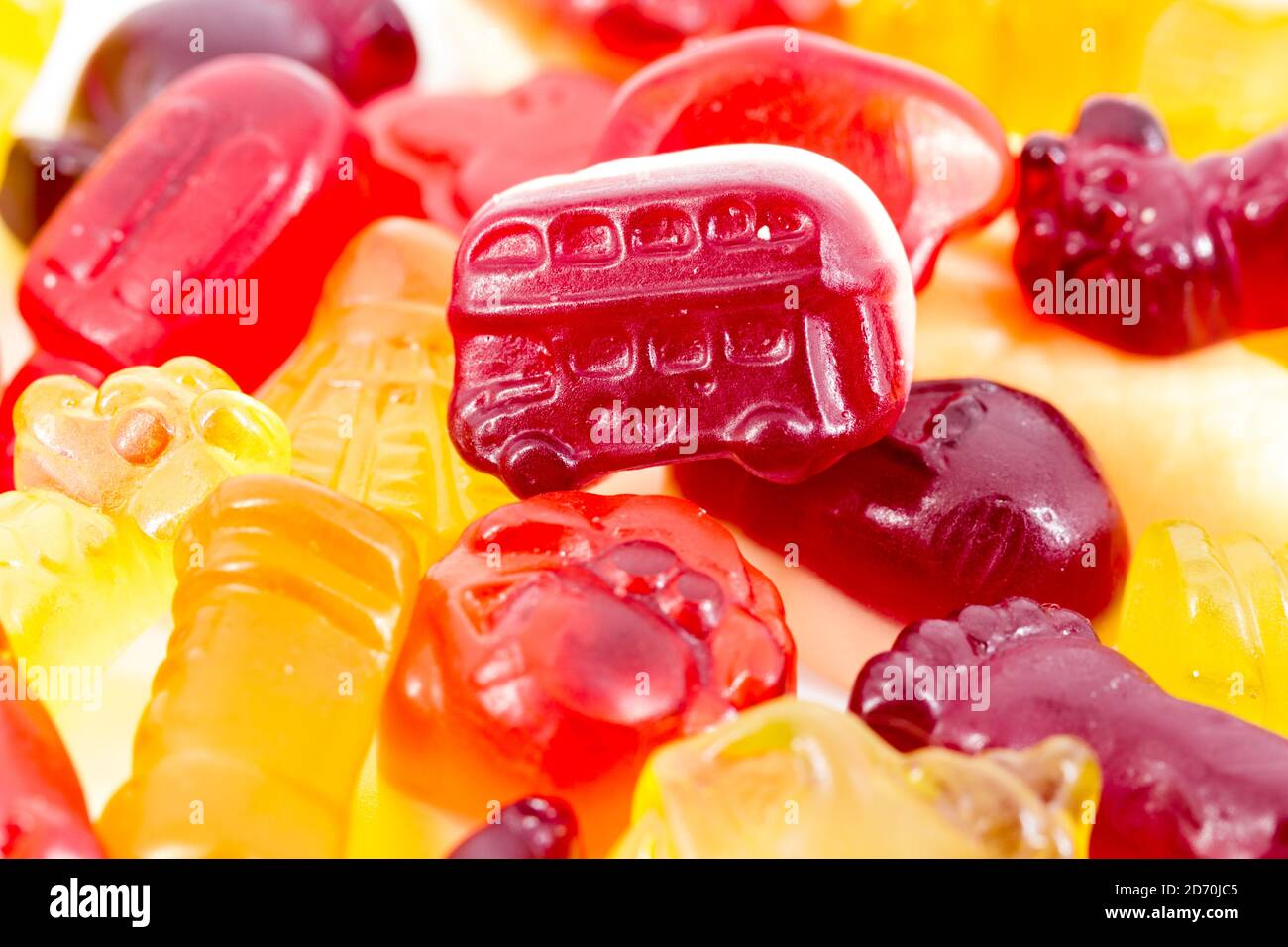 Closeup of some Rowntrees Randoms sweets Stock Photo - Alamy