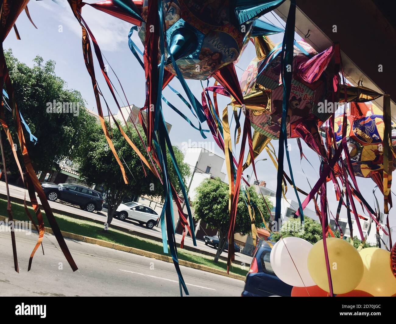 LIMA, PERU - Mar 03, 2018: Pinatas for parties in the avenue in Lima ...