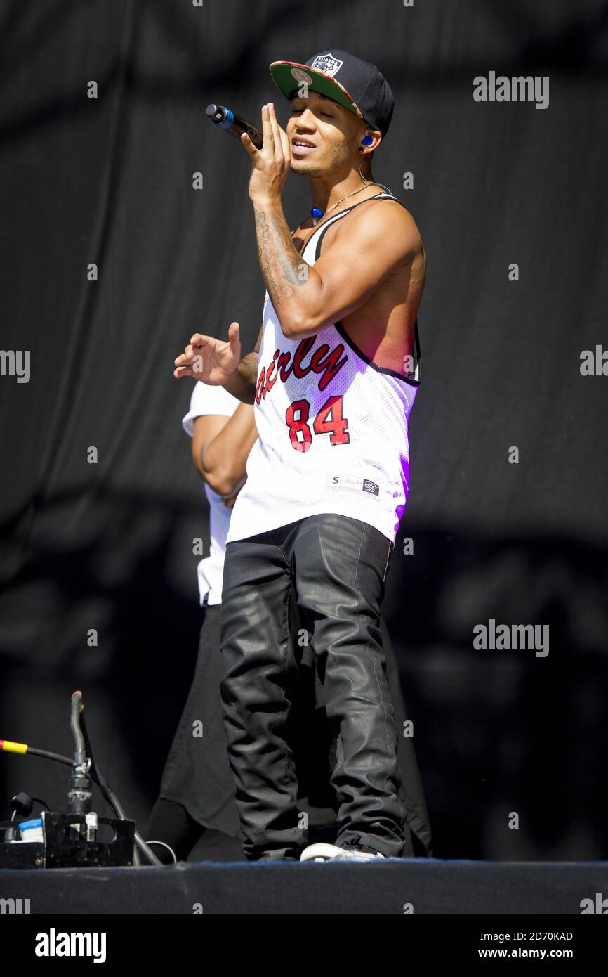Aston Merrygold of JLS performing at the Allstarz Summer Party, at the ...