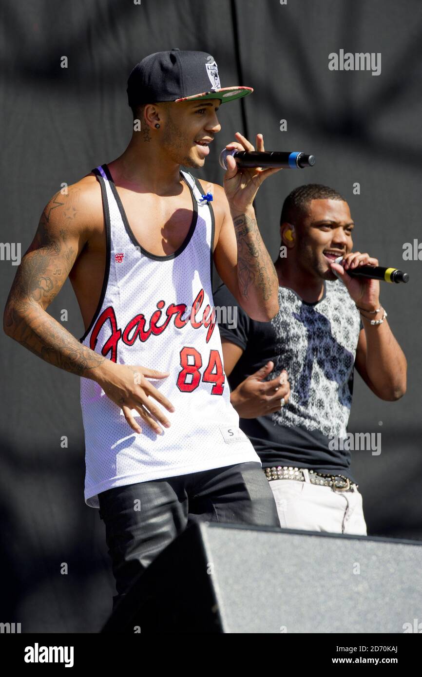 Aston Merrygold of JLS performing at the Allstarz Summer Party, at the ...