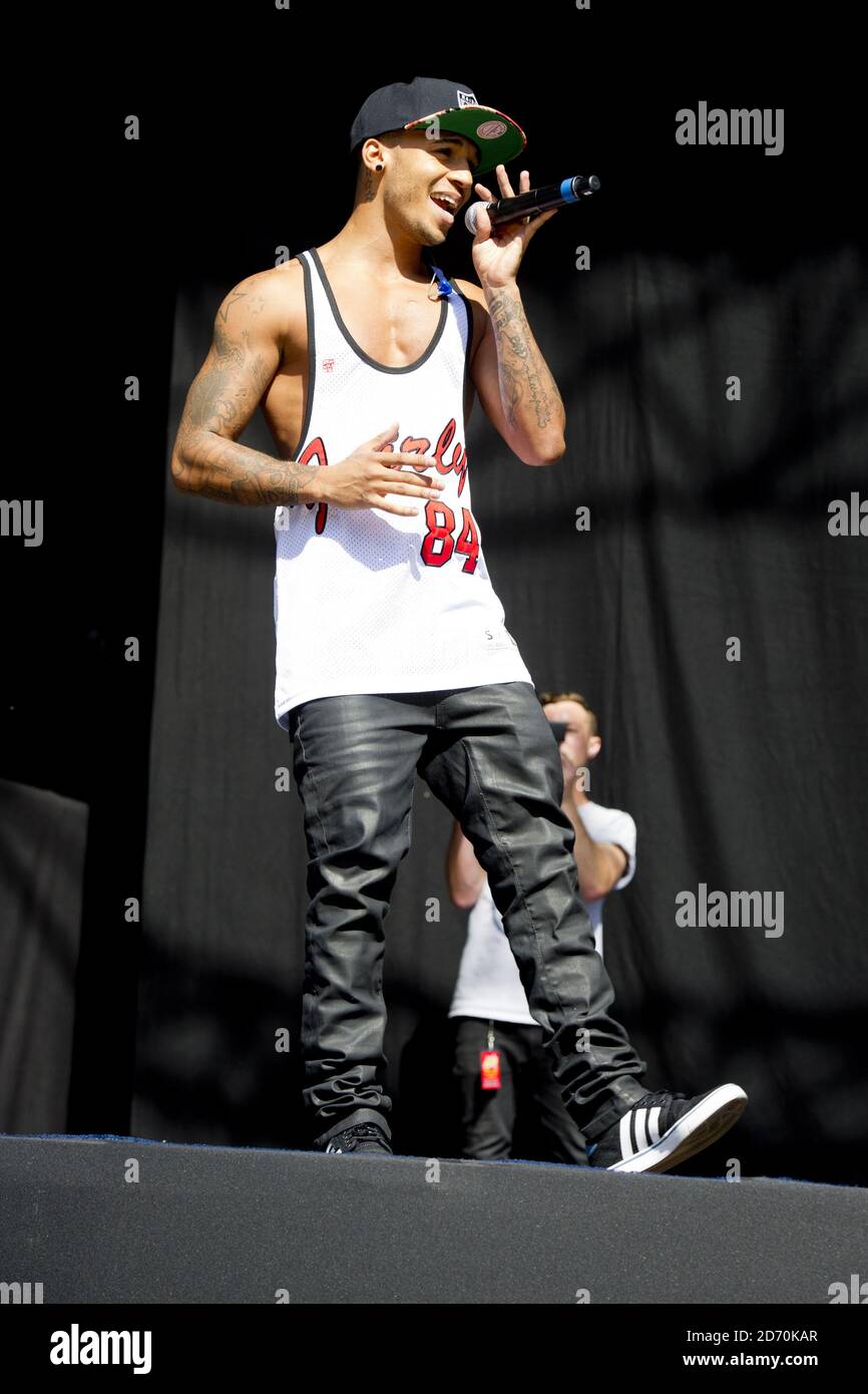 Aston Merrygold of JLS performing at the Allstarz Summer Party, at the ...