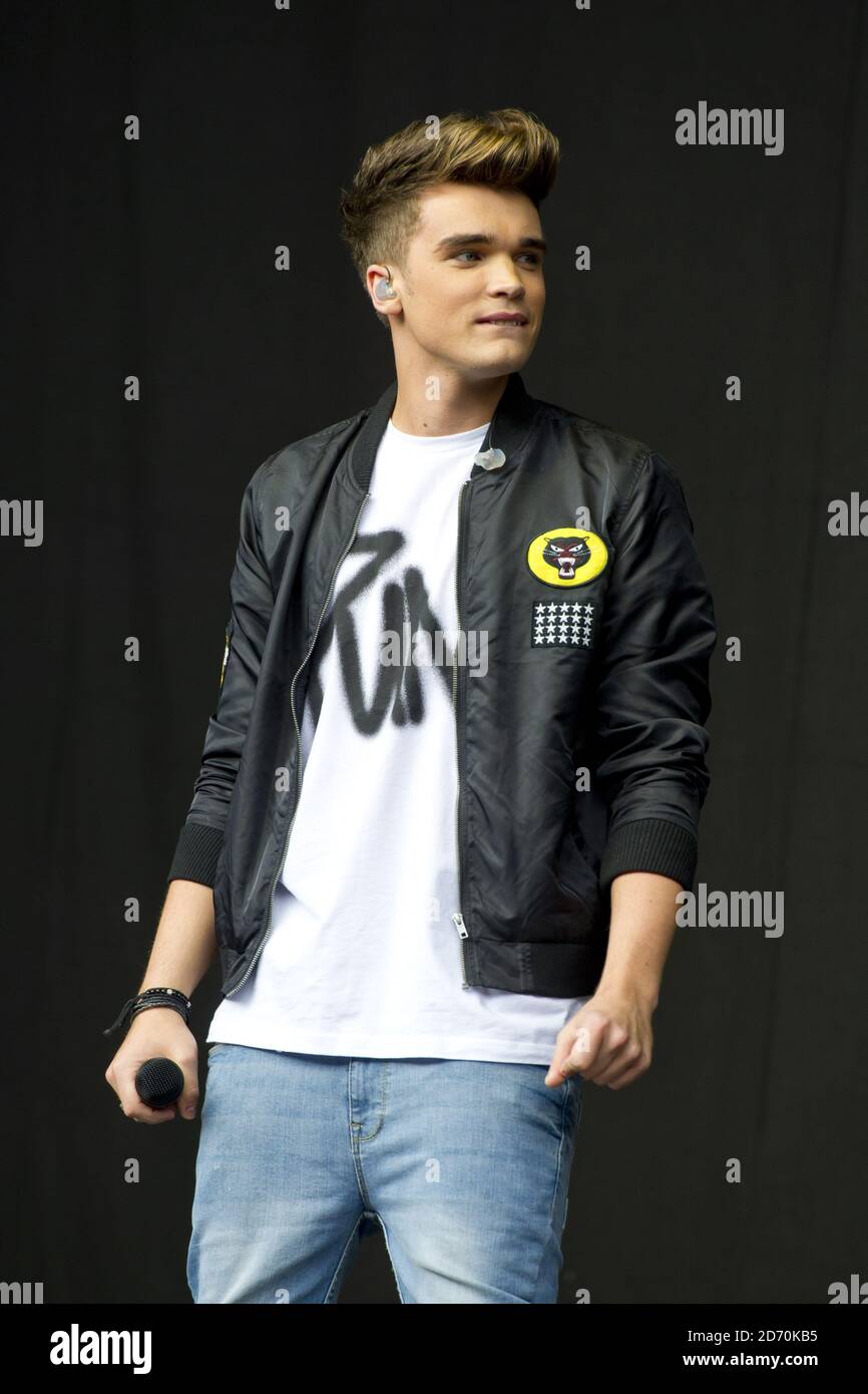 Josh Cuthbert of Union J performing at the Allstarz Summer Party, at ...