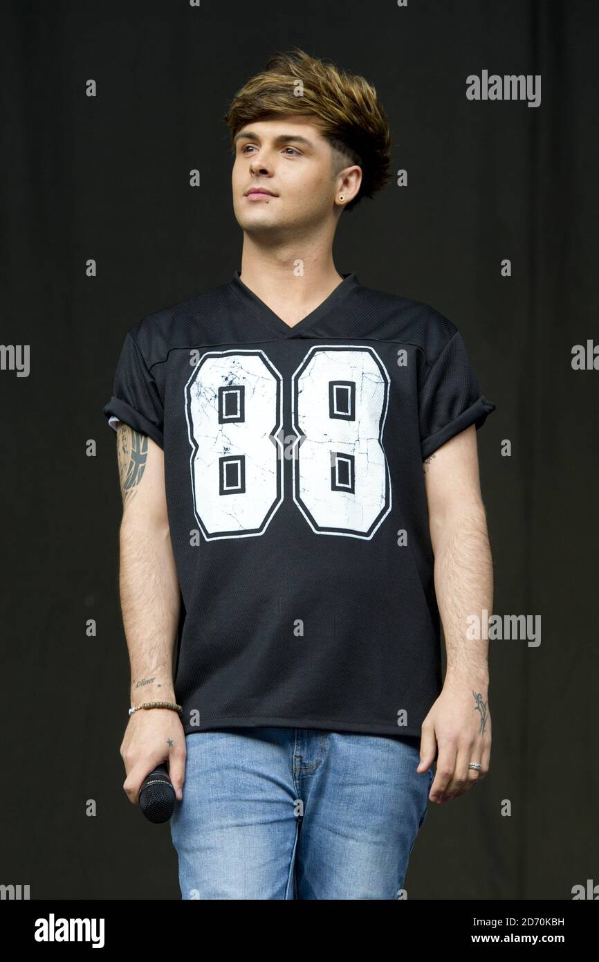 Jaymi Hensley of Union J performing at the Allstarz Summer Party, at ...