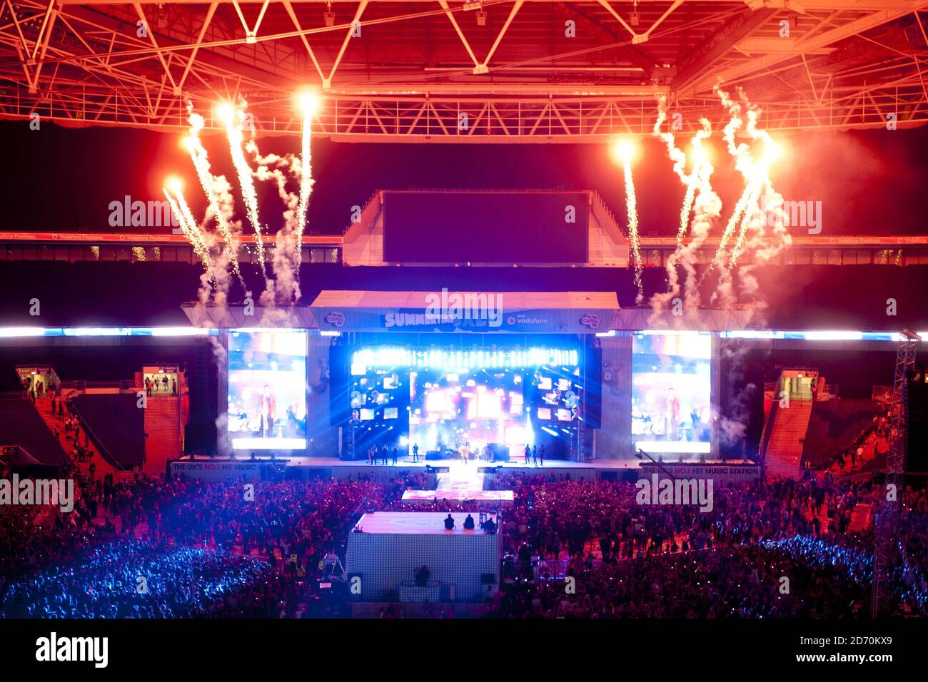 Fireworks at the Summertime Ball, Wembley Stadium, London Stock Photo ...