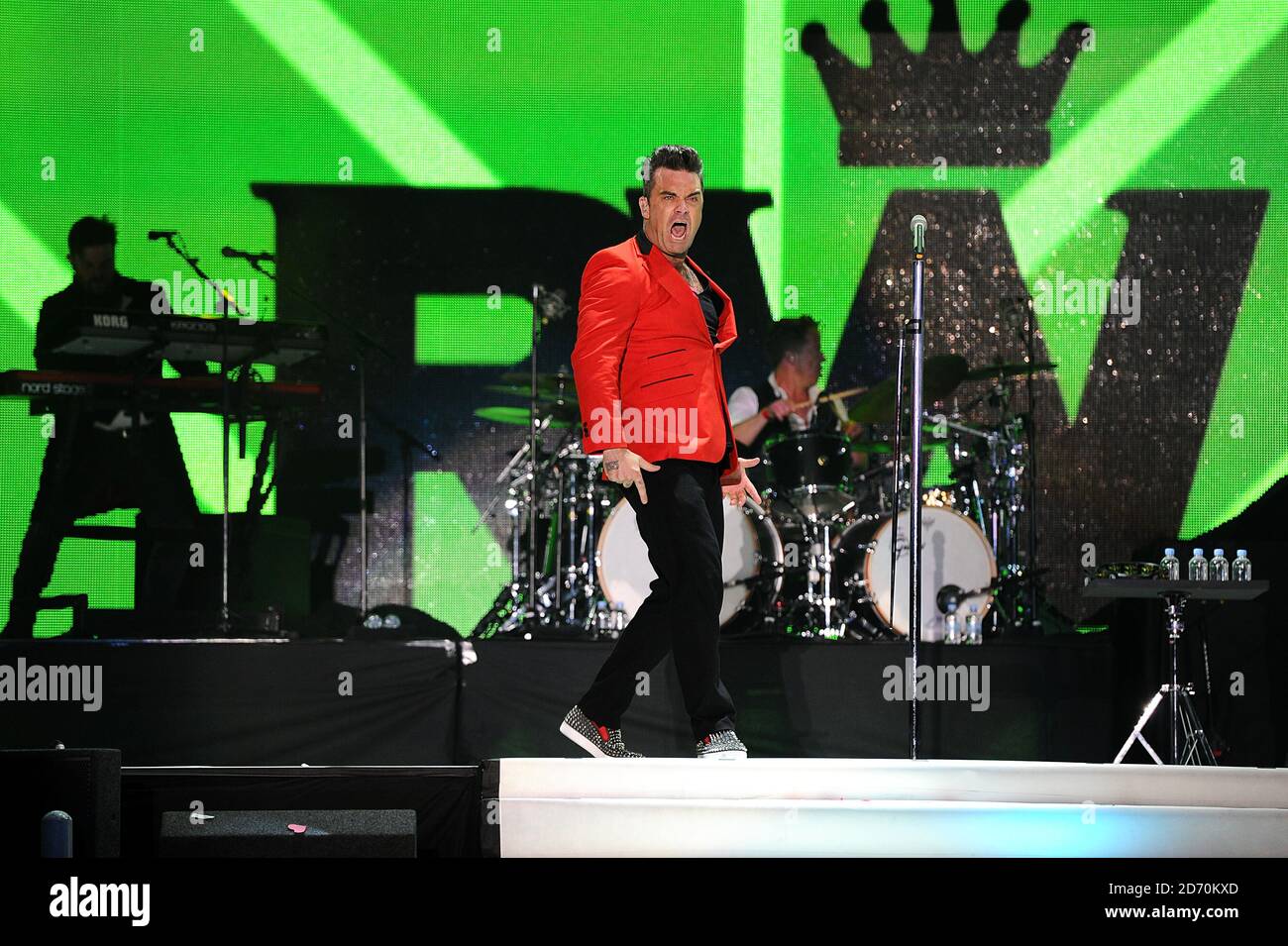 Robbie Williams performs during Capital FM's Summertime Ball at Wembley ...