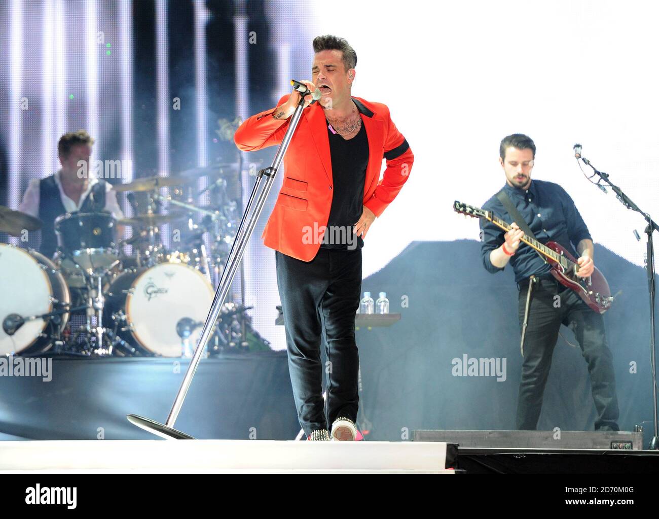 Robbie Williams performs during Capital FM's Summertime Ball at Wembley ...