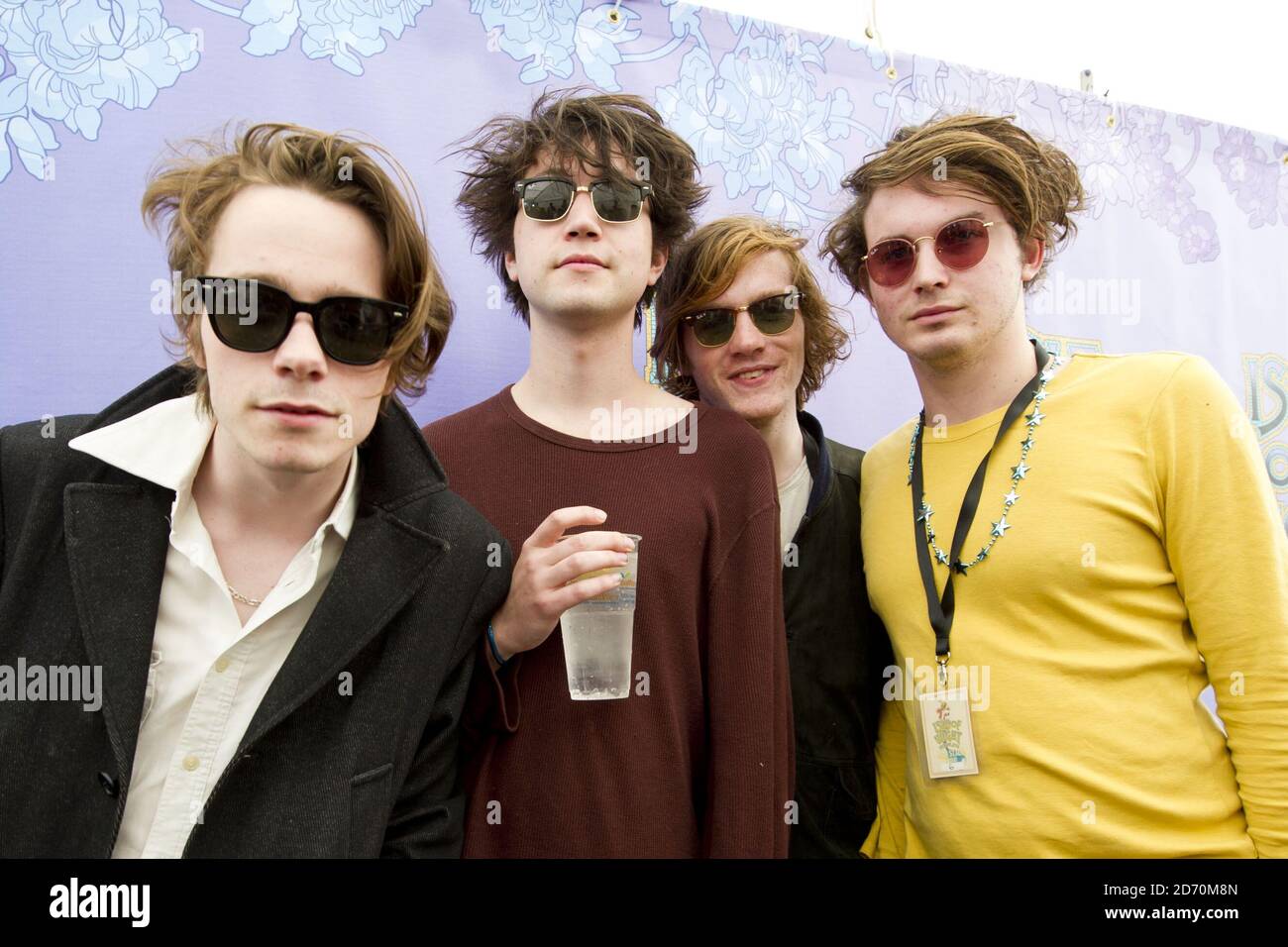 Palma Violets pictured backstage at the Isle of Wight Festival, in ...