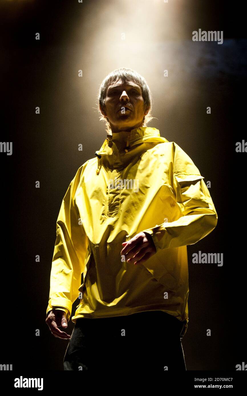 Ian Brown of The Stone Roses performing at the Isle of Wight Festival ...