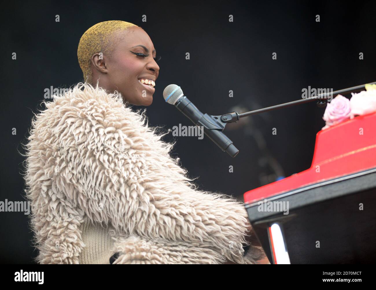 Laura Lvula performing at the Isle of Wight Festival, in Seaclose Park ...
