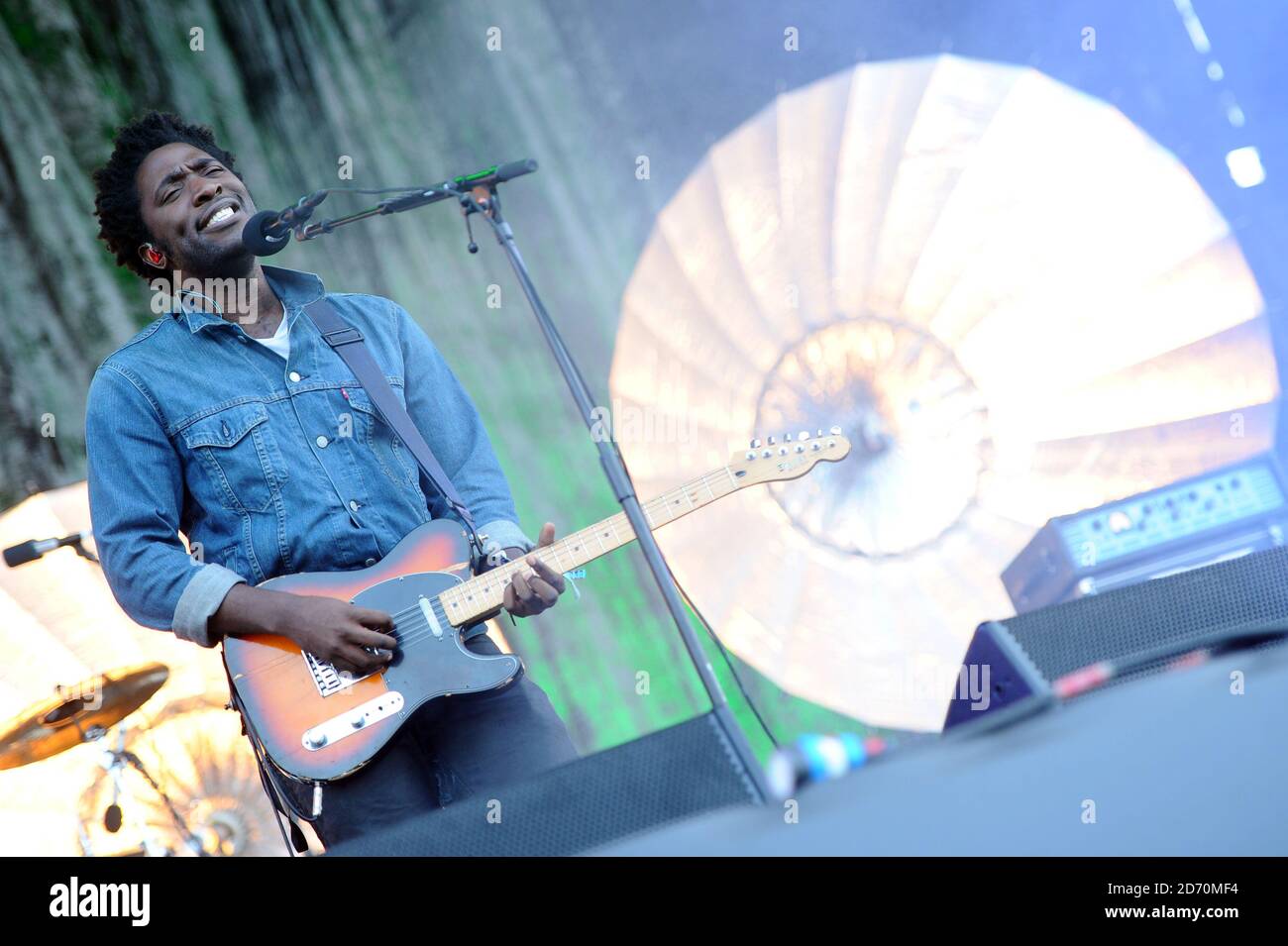 Kele Okereke of Bloc Party performing at the Isle of Wight Festival, in ...
