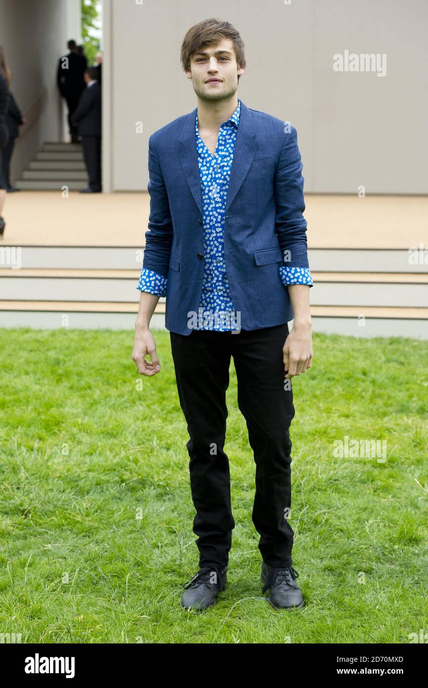 Douglas Booth arriving at the Burberry Prorsum fashion show, held in ...