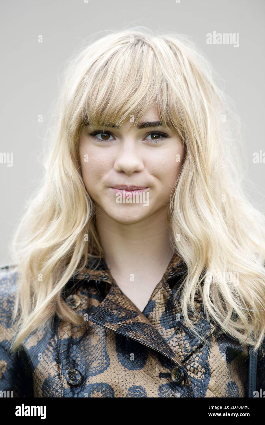 Suki Waterhouse arriving at the Burberry Prorsum fashion show, held in ...