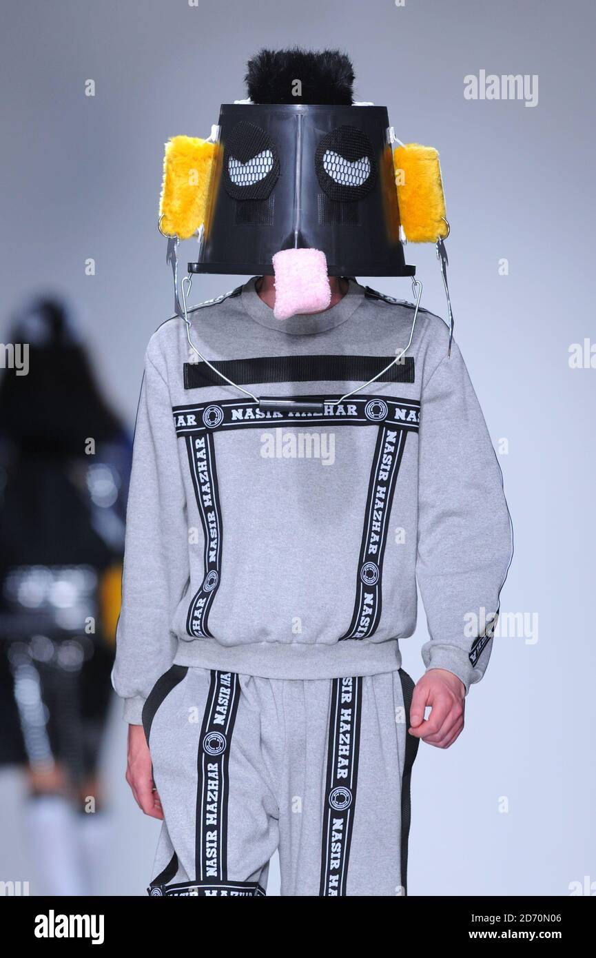 A model on the catwalk at the Nasir Hazhar fashion show, held at the ...