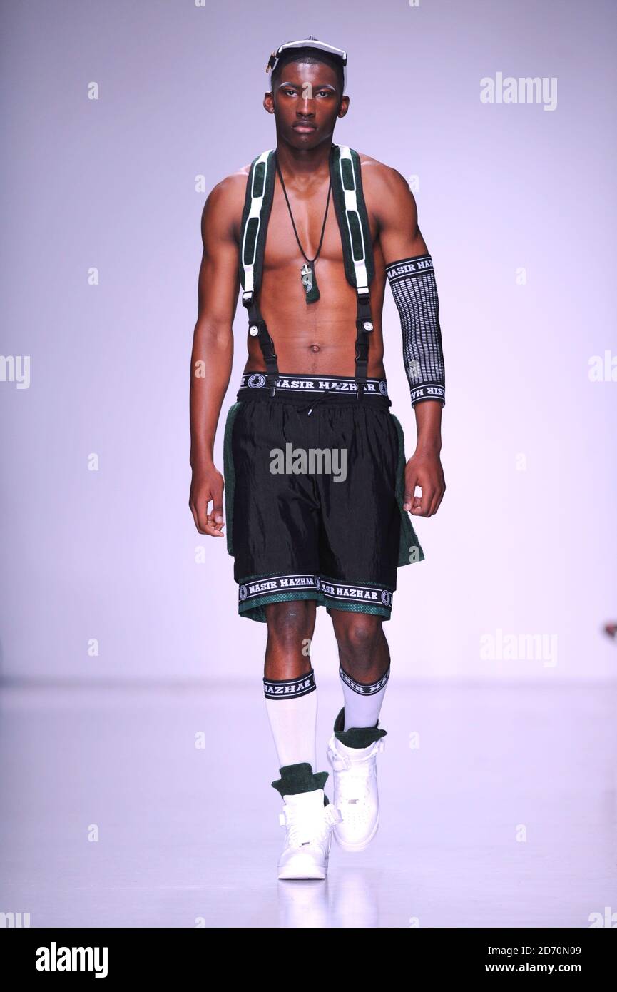 A model on the catwalk at the Nasir Hazhar fashion show, held at the ...