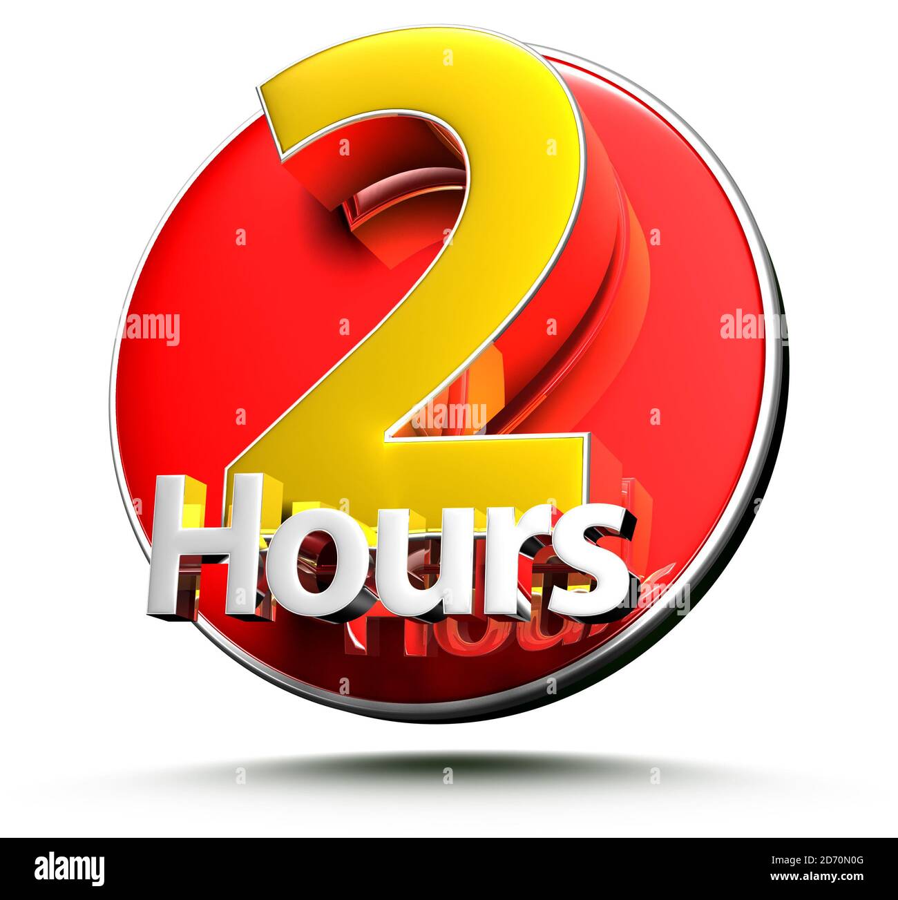 3D illustration 2 hours isolated on a white background.(with Clipping ...