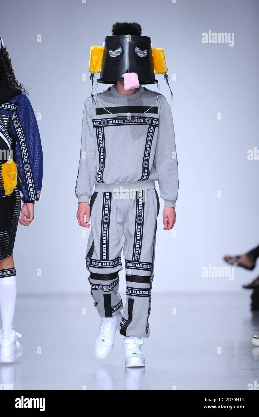 A model on the catwalk at the Nasir Hazhar fashion show, held at the ...