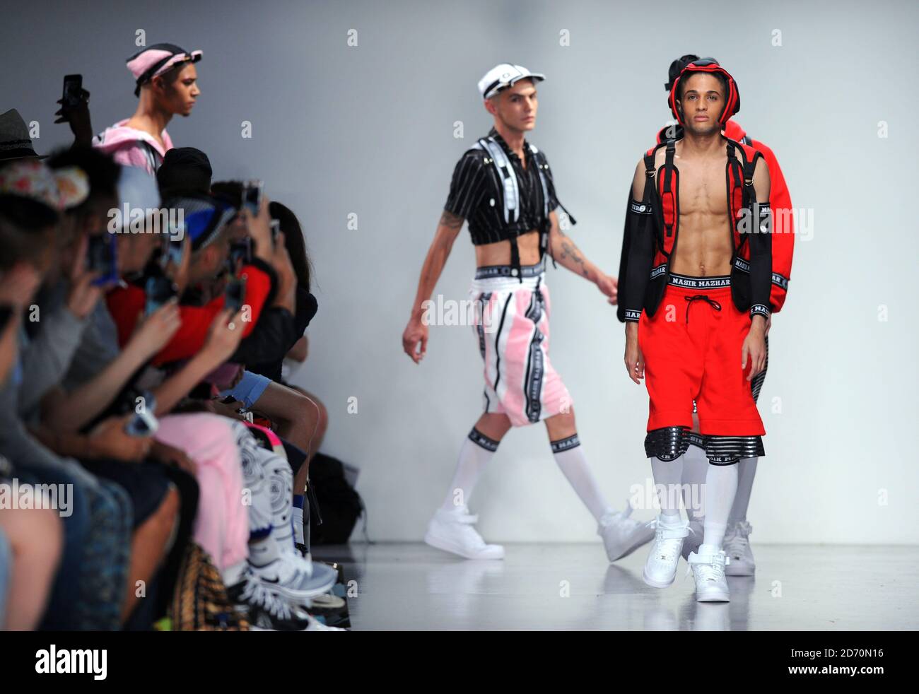 A model on the catwalk at the Nasir Hazhar fashion show, held at the ...