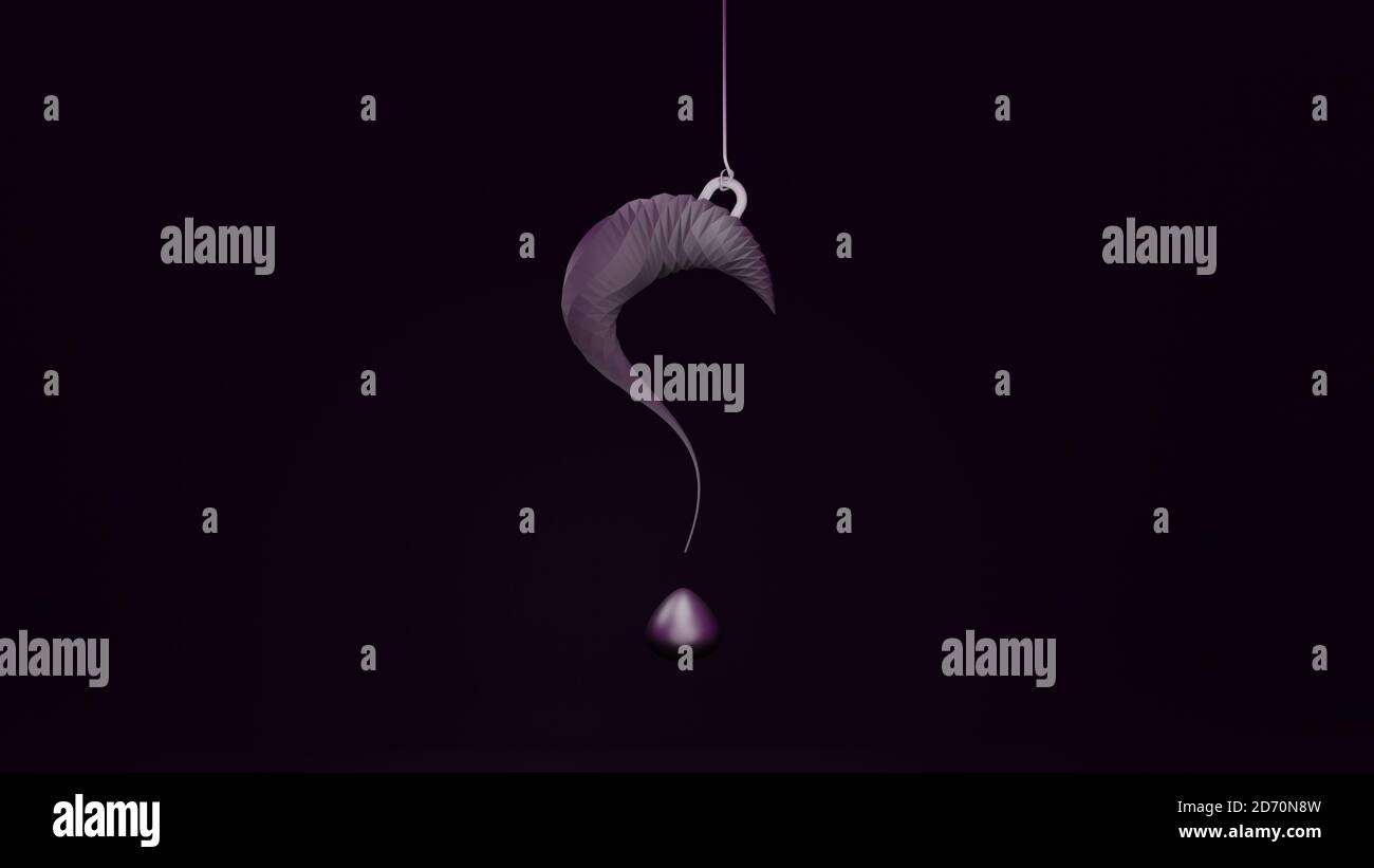 The Question Mark Hanging with the Rope in front of Blue Wall with a ...