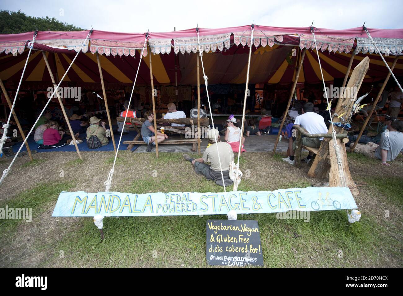 General view of the Mandela stage at the Glastonbury Festival, at ...