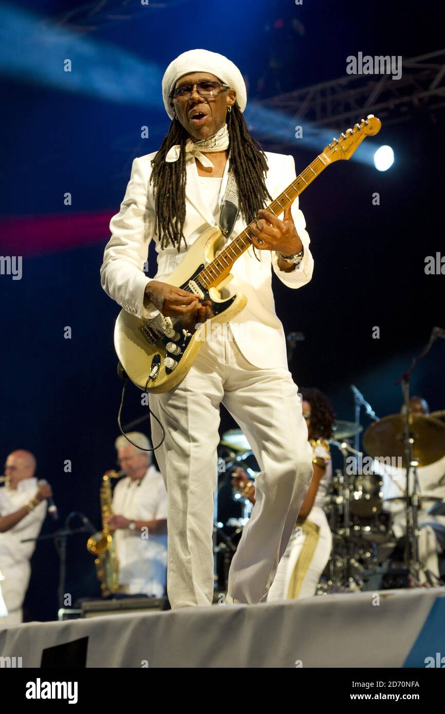 Nile Rogers and Chic performing on the West Holts stage at the ...